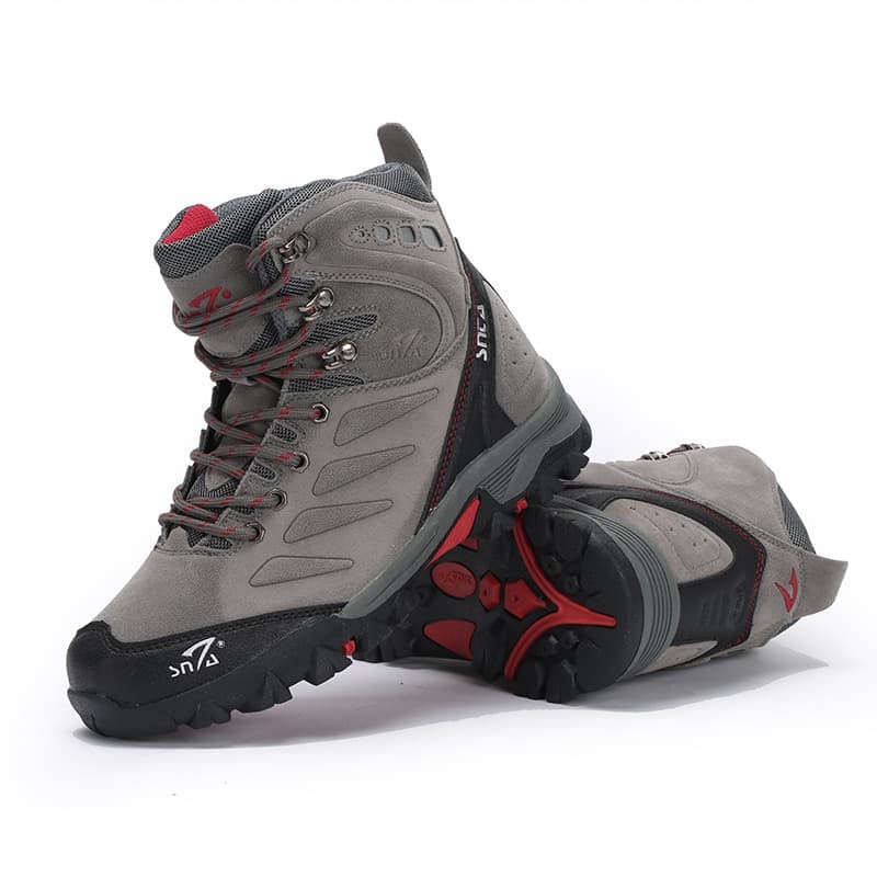 Jual Sepatu Gunung SNTA 477 / 499 Grey Red Boots Series Semi Waterproof ...