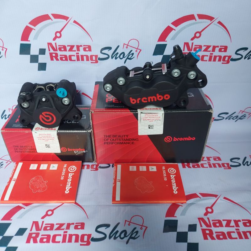 Jual Sepaket Kaliper Brembo 4 Piston & 2 Piston 1 Pin Black Set Original Made In Italy | Shopee ...