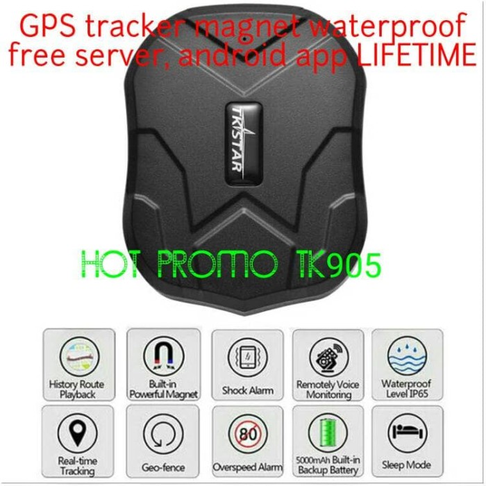 Jual gps tracker magnet waterproof TK905 FREE server dan aplikasi LIFETIME | Shopee Indonesia