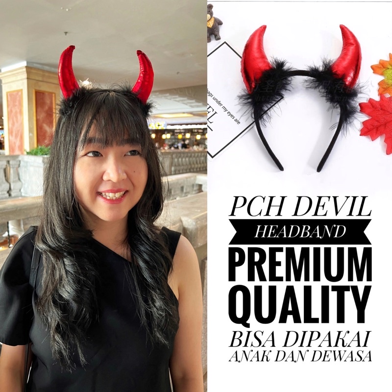 Jual BANDO DEVIL / BANDO IBLIS / BANDO HALLOWEEN tanduk bulu / headband ...