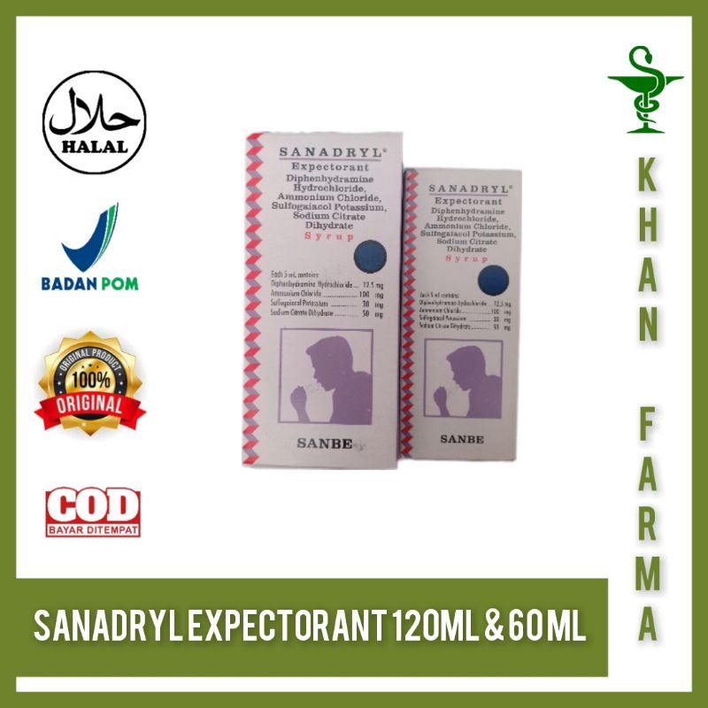 Jual SANADRYL EXPECTORANT BATUK BERDAHAK 120ML & 60ML | Shopee Indonesia