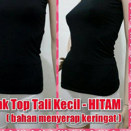 Jual Tank Top Tali Kecil - HITAM ( bahan menyerap keringat ) | Shopee ...