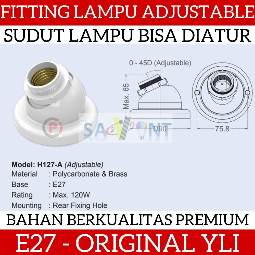 Jual Fitting Lampu Tempel E27 Rotary Adjustable Bisa Atur Sudut Model H127A | Shopee Indonesia