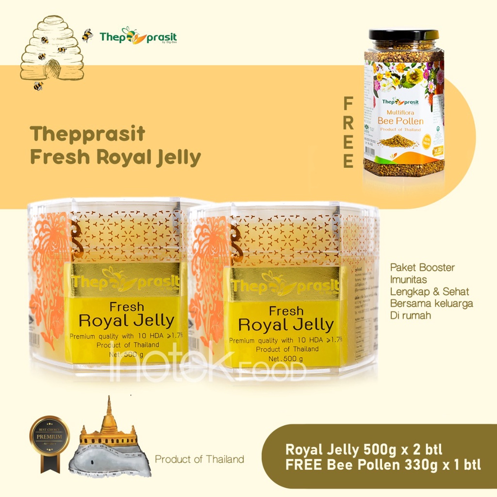Jual PAKET PROMO - ROYAL JELLY 500GR BELI 2 BOTOL GRATIS BEE POLLEN ...