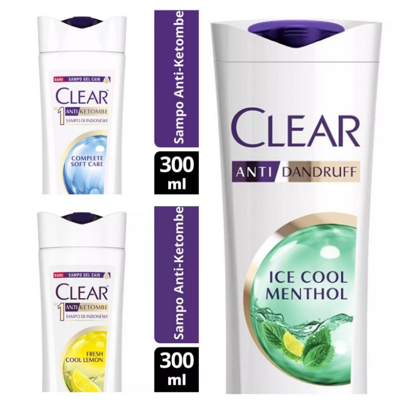 Jual CLEAR SHAMPOO ICE COOL MENTHOL 320ML / 300ML / SOFT CARE / LEMON ...