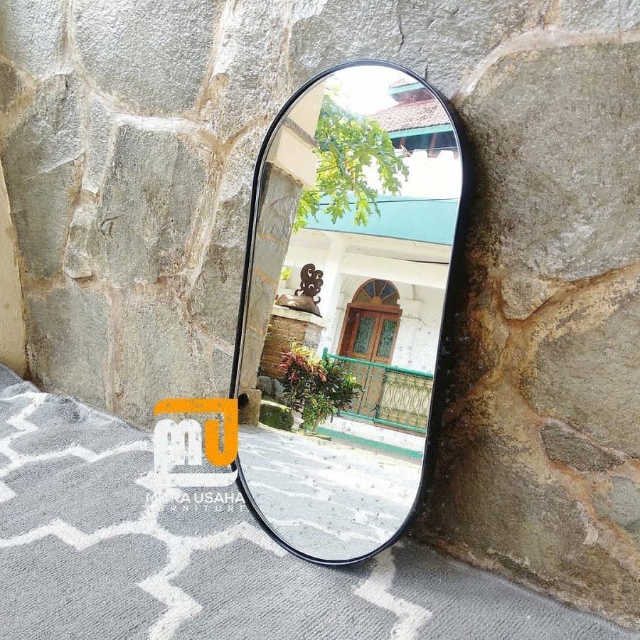 Jual Pigura besi oval 40x70 cm Cermin besi persegi cermin dinding ...