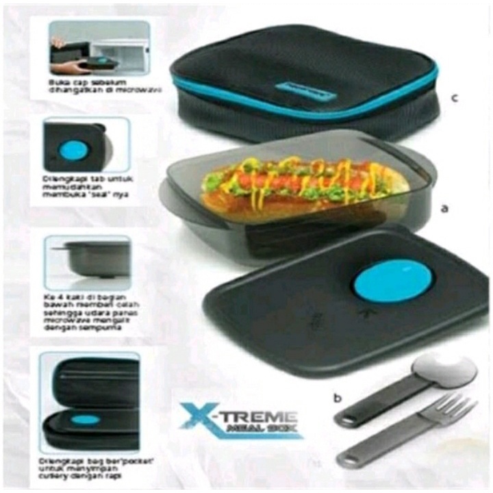 Jual X-TREME MEAL BOX HITAM TAS BIRU | Shopee Indonesia