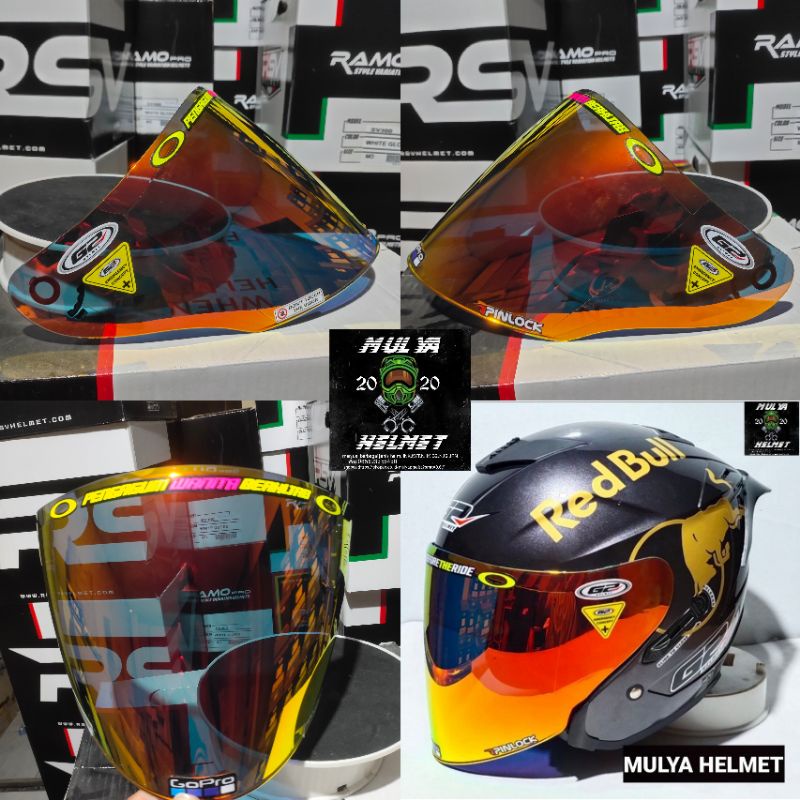 Jual Kaca Helm G2 Optimax iridium ( kaca + sticker ) | Shopee Indonesia