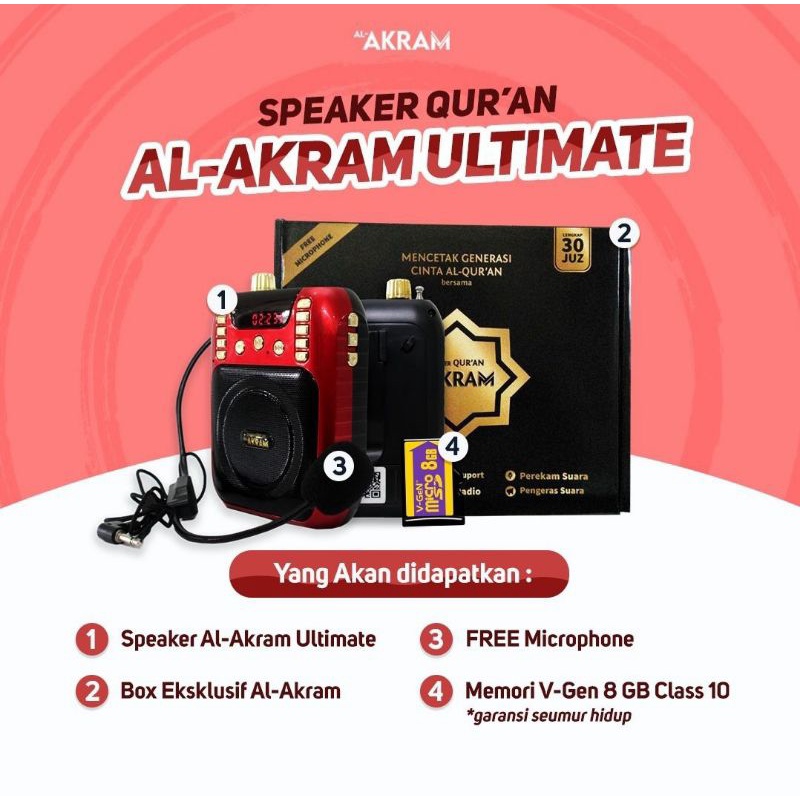 Jual FITUR TERLENGKAP - Speaker Murottal Quran Al-Akram Ultimate (Bonus Microphone) Sepeker ...