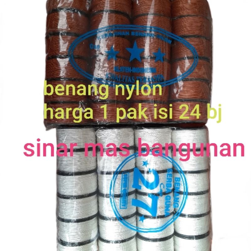 Jual benang nilon putih,coklat,benang nylon tukang putih coklat,HARGA ...