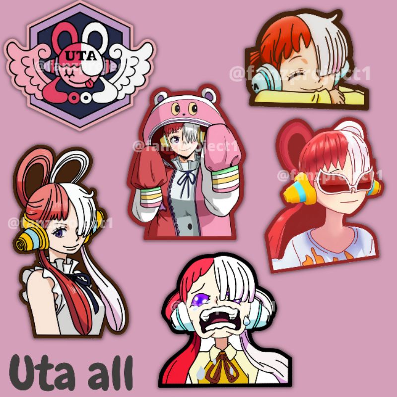 Jual STICKER ANIME UTA ONE PIECE RED (WATERPROOF) | Shopee Indonesia