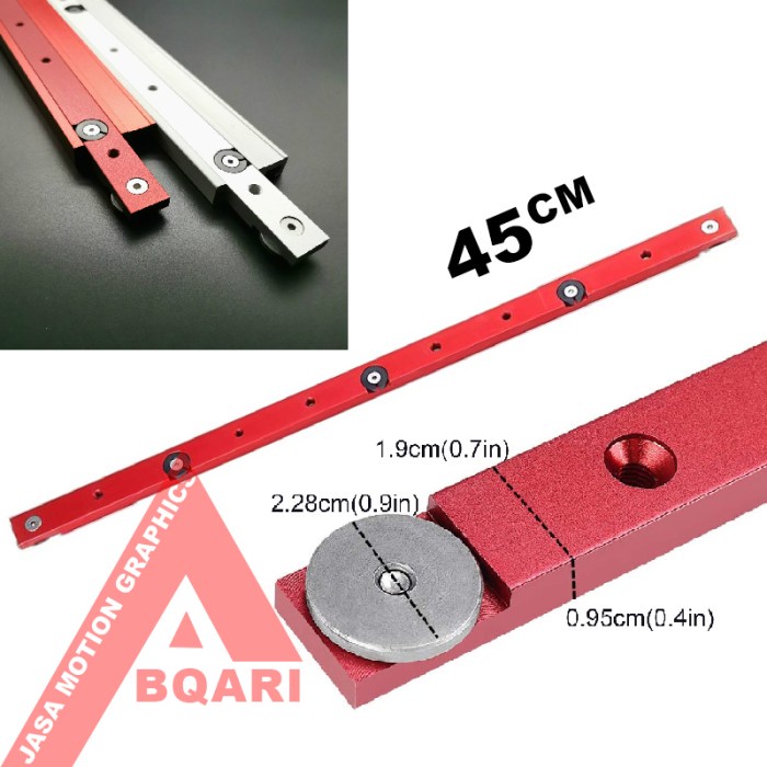 Jual miter bar / mitre gauge / table saw runner / t track slider bar ...