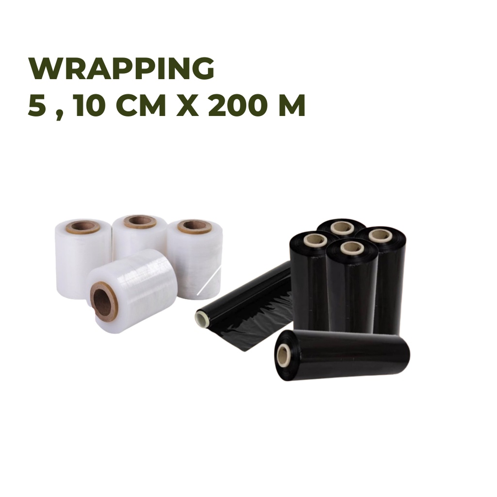 Jual Plastik Wrapping hitam dan bening 5cm.10cm x 200m | Shopee Indonesia