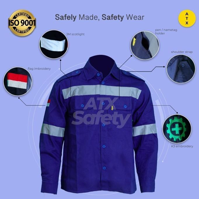 Jual Wearpack Safety Baju Kerja Lapangan Lengan Panjang Merk ATX Benhur ...