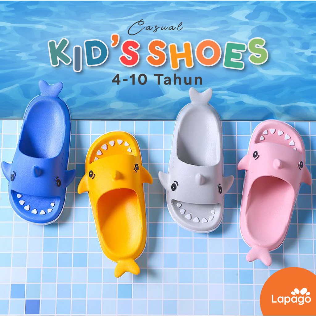 Jual LAPAGO FREE BOX Sandal Slop Anak Ikan Hiu Baby Shark Laki laki ...