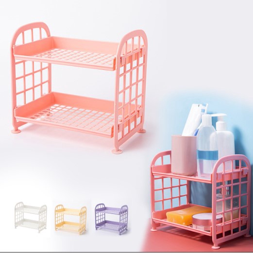 Jual Rak Meja Plastik Mini 2 Tingkat Multifungsi Rak 2 Susun Rak Meja ...