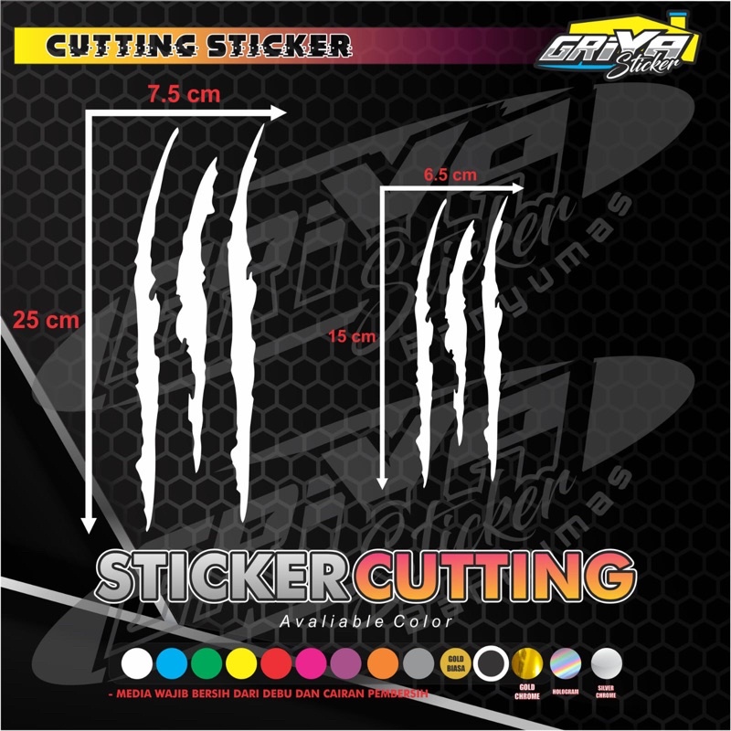 Jual STICKER CAKAR MONSTER STIKER CAKAR WOLFERINE CLAW CUTTING MOTOR ...