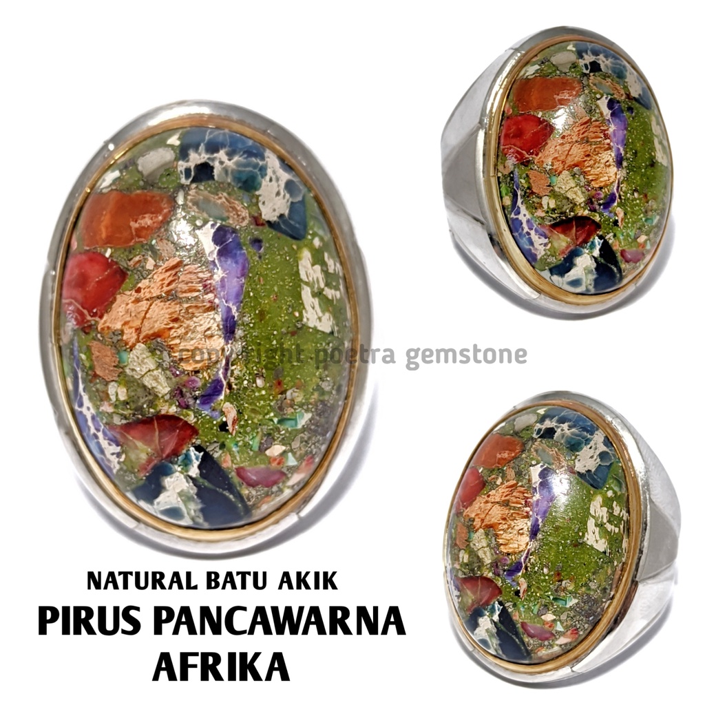 Jual Natural Batu Akik Pirus Pancawarna Afrika Original PPA07 | Shopee ...