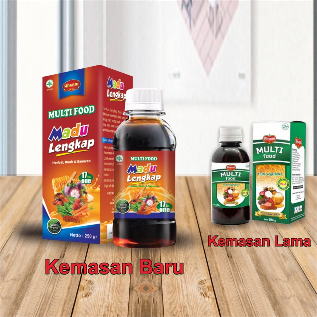 Jual Madu Multi Food Madu ekstra buah dan sayur Multi Food Ahsani 250gr ...
