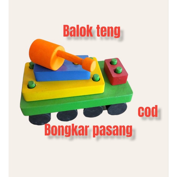 Jual Mainan edukasi anak/Mainan APE TK/PAUD-Mainan kayu balok teng ...