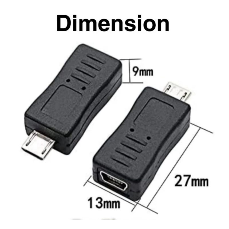Jual OTG Adapter Converter MIni USB Female to MIcro Male Coupler 5 Pin ...