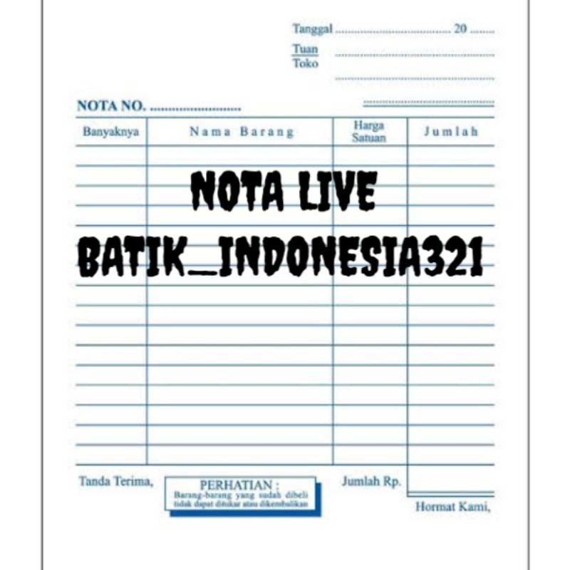 Jual NOTA LIVE STREAMING | Shopee Indonesia