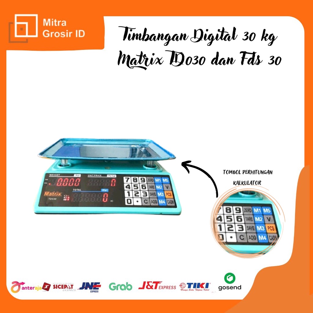 Jual Timbangan Digital 30 kg MATRIX TD030 dan FDS-30 Double Display ...