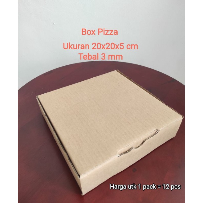 Jual Box Pizza Polos 20x20x5cm tebal 3 mm single wall (12 pcs) | Shopee ...