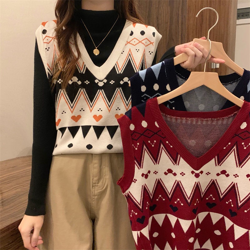 Jual Rompi rajutan rompi wanita musim gugur dan musim dingin atasan ...