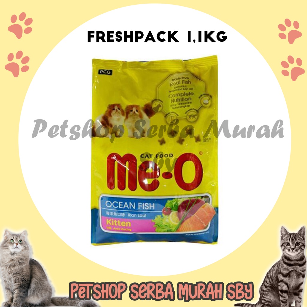 Jual MeO Kitten Ocean Fish Freshpack 1,1kg - Makanan Kering Anak Kucing ...