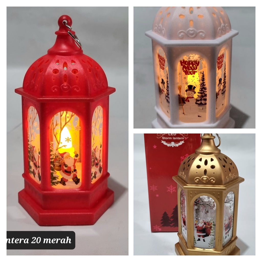Jual Soevenir Natal Lentera Mini Lampu LED Hadiah Natal Murah Santa ...