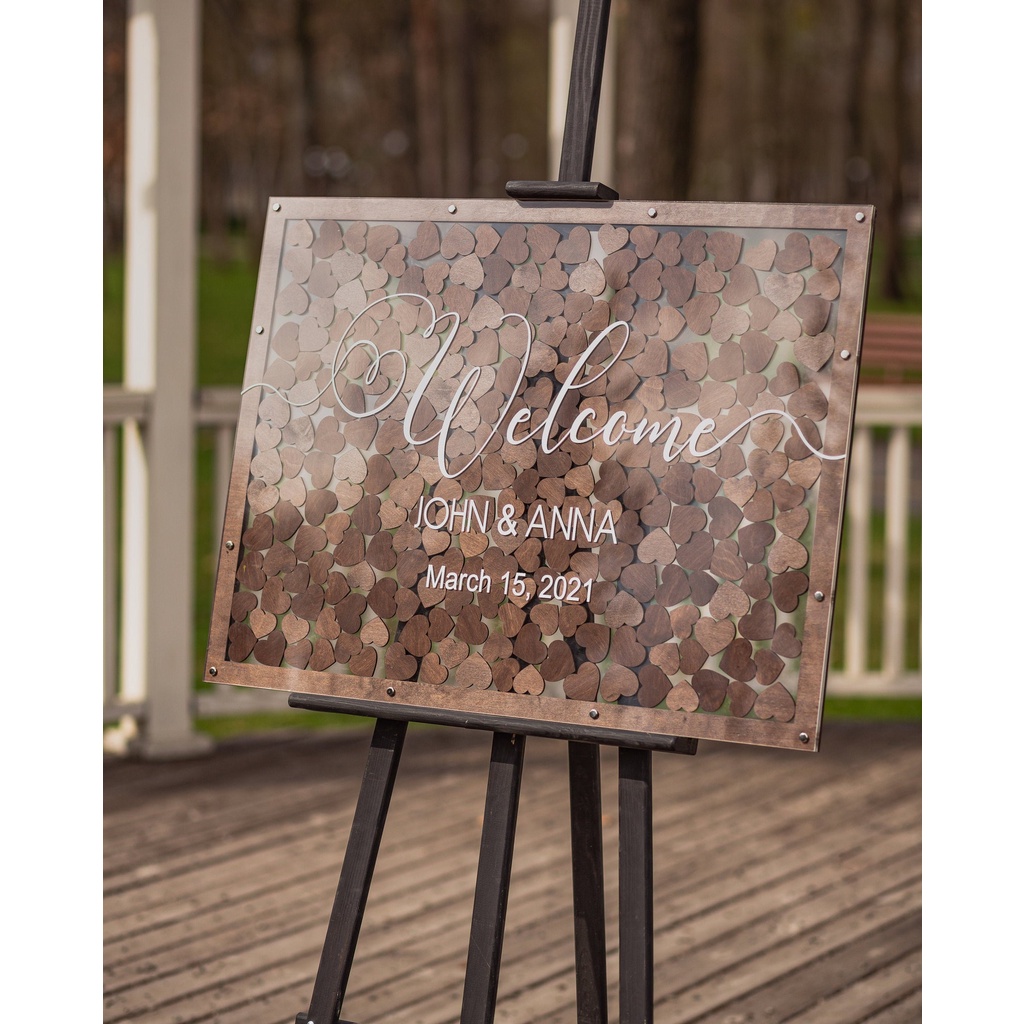 Jual Wedding Welcome & Guest Book Sign Free Custom Nama | Shopee Indonesia