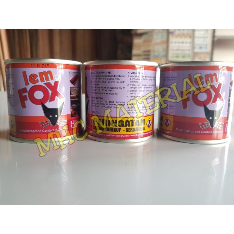 Jual LEM FOX KUNING KALENG 70g / LEM FOX KUNING 70 cc / LEM SERBAGUNA / LEM AIBON / LEM FOX ...