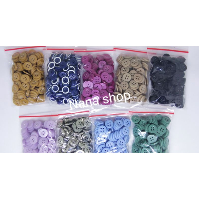 Jual kancing baju ukuran 11mm/12mm/18mm/20mm motif lubang 4 kancing ...