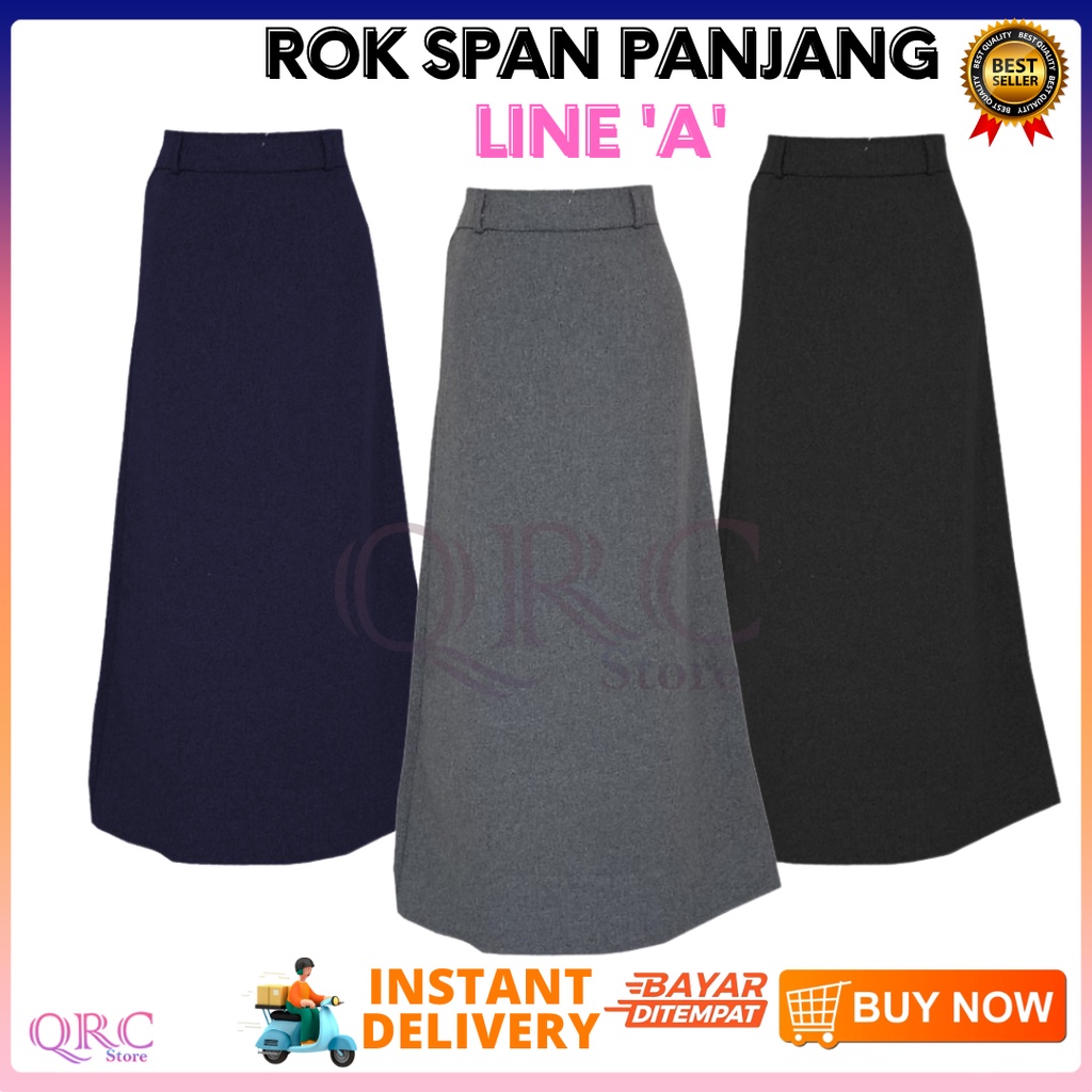Jual Rok Line A wanita Rok A Kerja cewek Rok A Kantor perempuan, Bahan ...