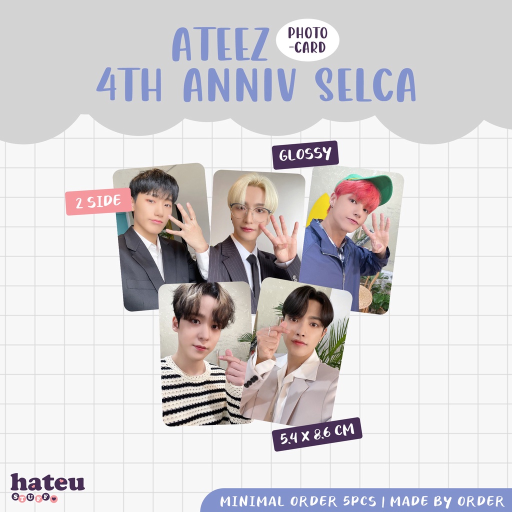 Jual ATEEZ Unofficial Photocard 4th Anniversary Selca | Shopee Indonesia