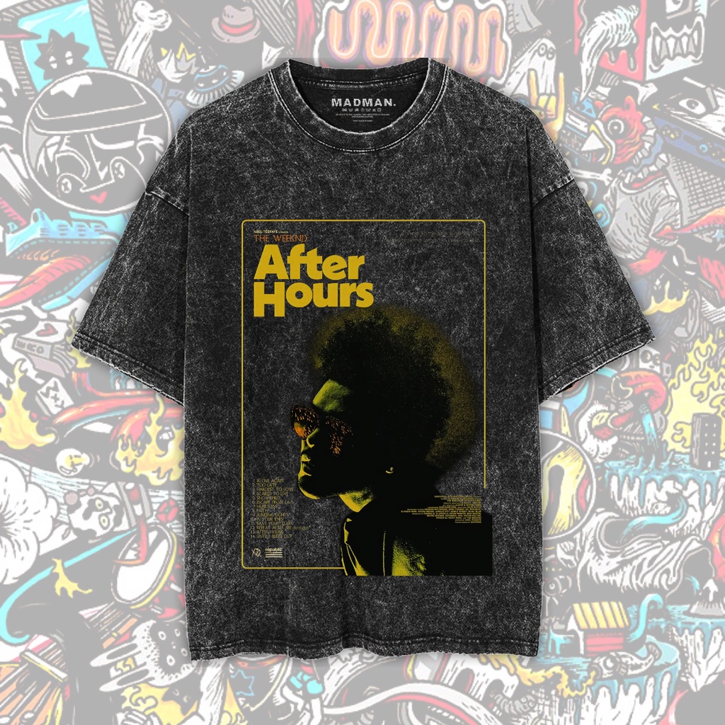 Jual Madman Kaos The Weeknd Premium Oversize Stone Wash T Shirt Stone