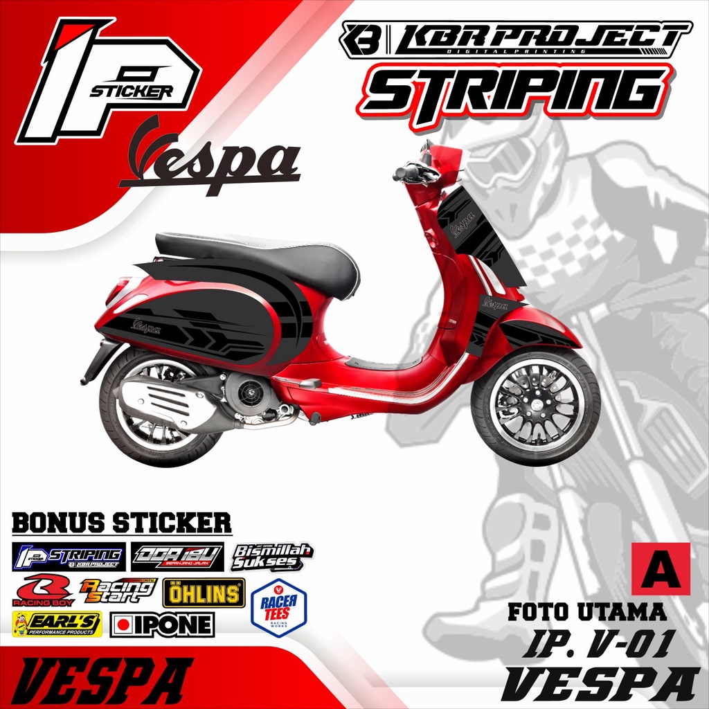 Jual STICKER STRIPING VESPA COD) STICKER STRIPING VESPA sticker motor ...