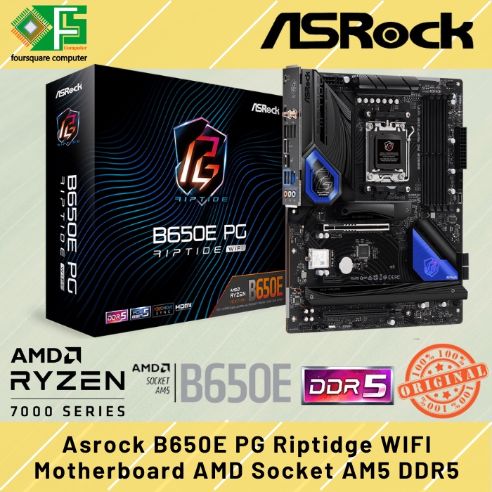 Jual Asrock B650E PG Riptide WIFI Motherboard AMD Socket AM5 DDR5 ATX ...