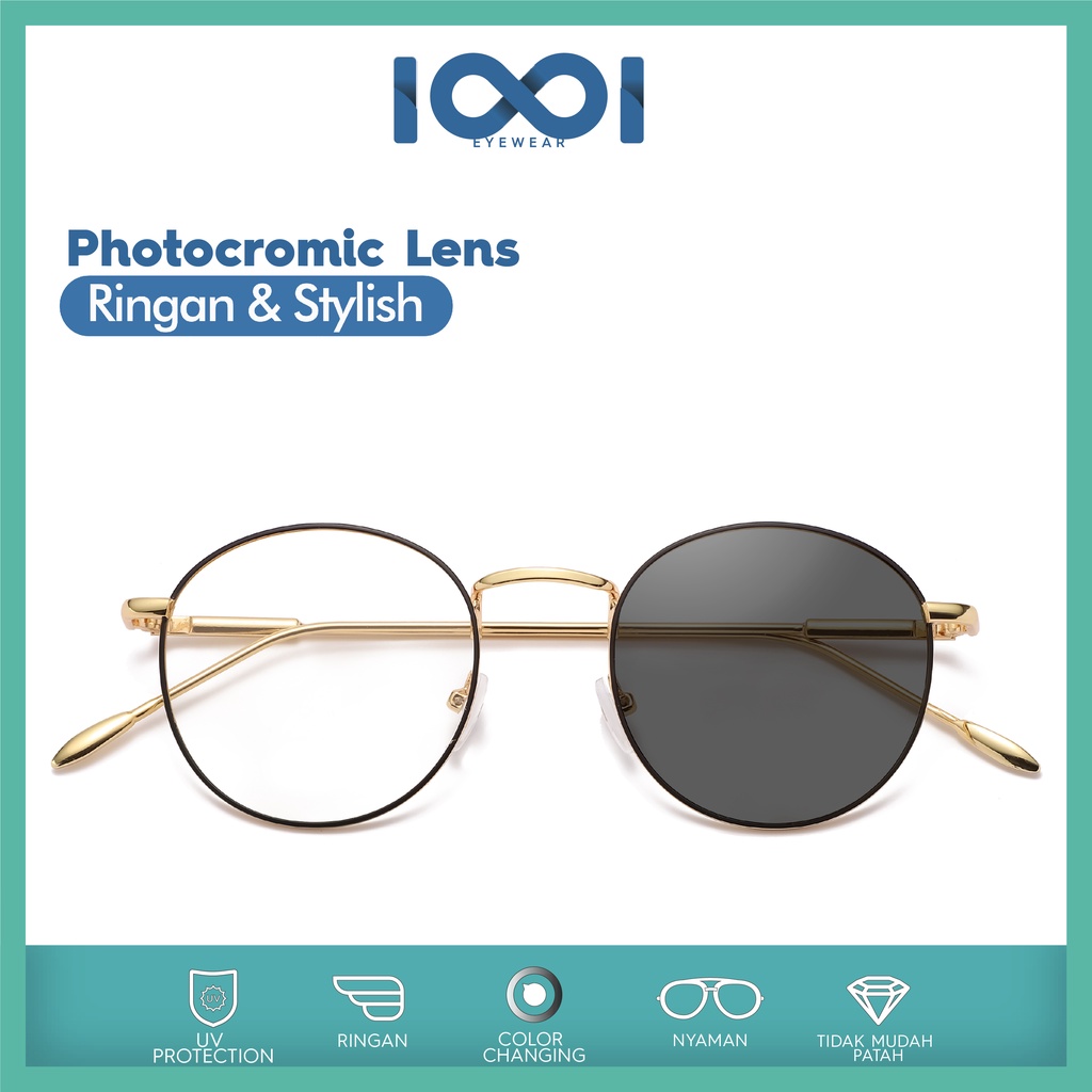 Jual IOOI Eyewear - Kacamata Fashion Bulat Metal Steel Anti Radiasi ...