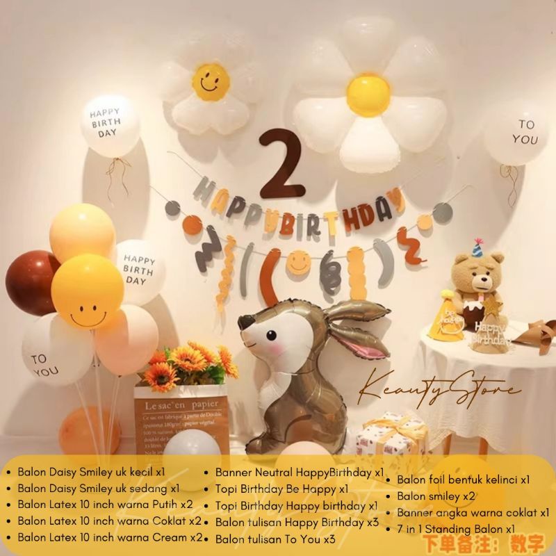 Jual paket banner ulang tahun anak + backdrop + balon + angka + topi ...