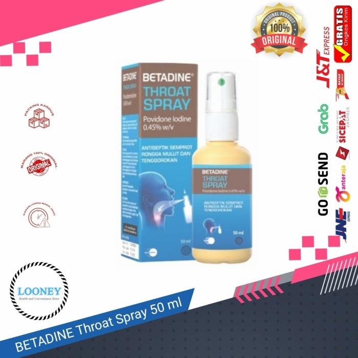 Jual Betadine sore throat spray 50ml / obat spray tenggorokan | Shopee ...