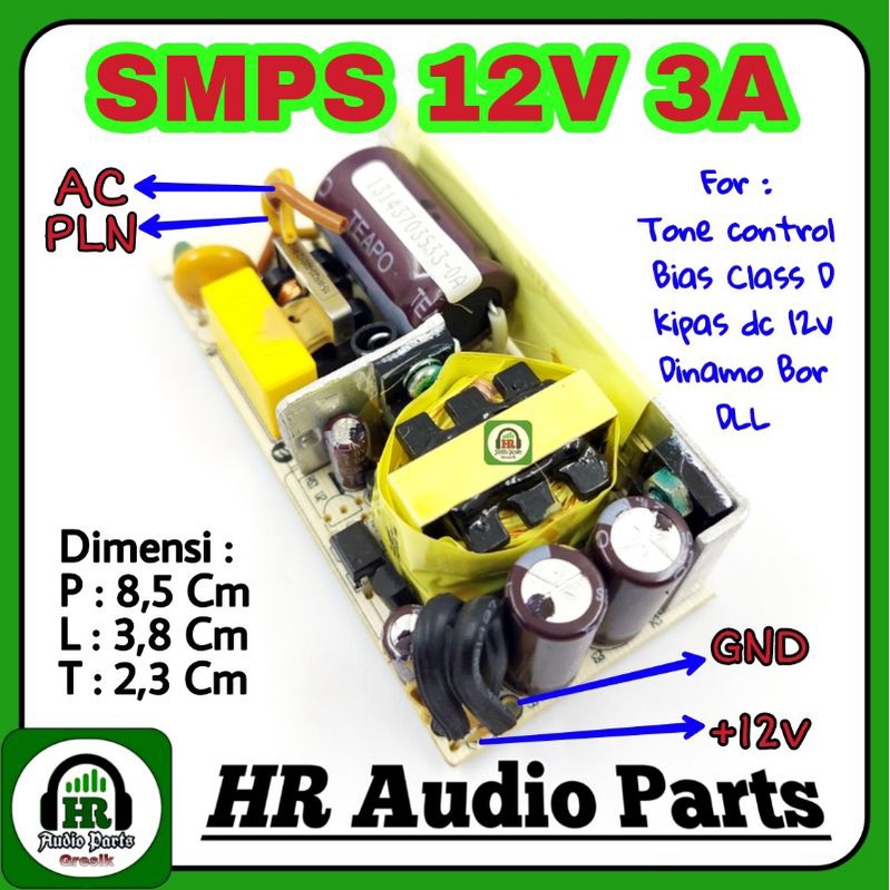 Jual Smps DC 12V 3A For Mini Amplifier / Tone Control / LPF / Bias ...