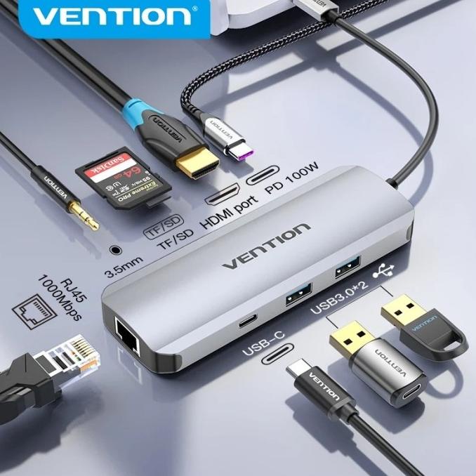 Jual Vention 9 in 1 USB C Hub Docking Station Type-C to USB always ...