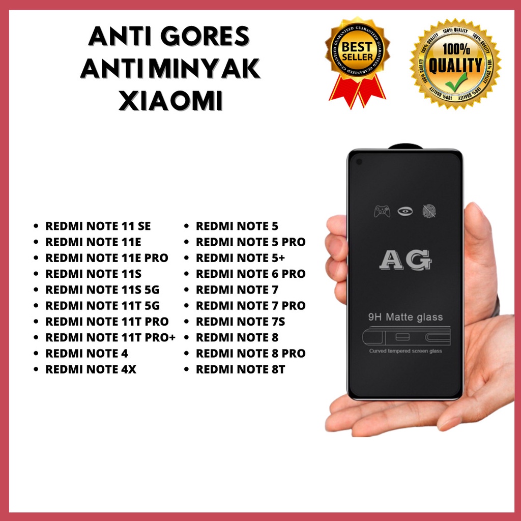 Jual TEMPERED GLASS ANTI MINYAK REDMI NOTE 11 SE-NOTE 11E -NOTE 11E PRO-NOTE 11S-NOTE 11S 5G ...