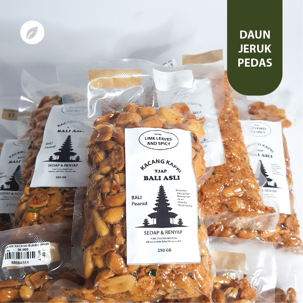Jual Kacang Kapri Pedas dengan Daun Jeruk Purut Tjap Bali Asli 250 Gram ...