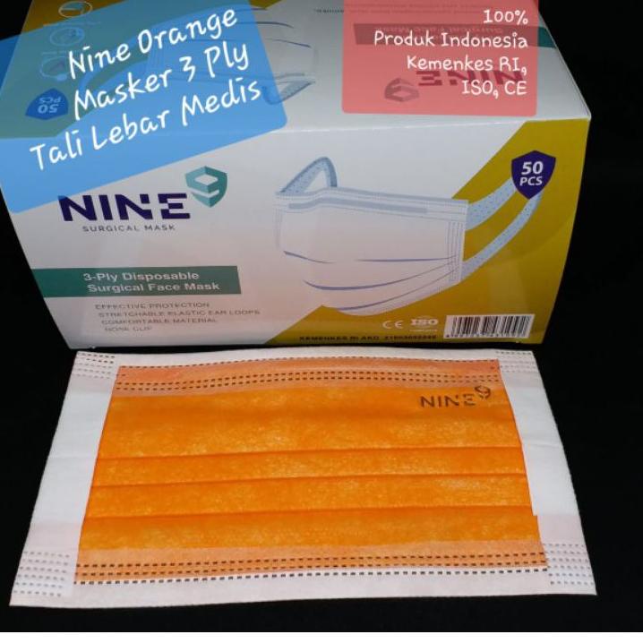 Jual Kekinian MASKER MEDIS MERK NINE 3PLY IZIN KEMENKES | Shopee Indonesia