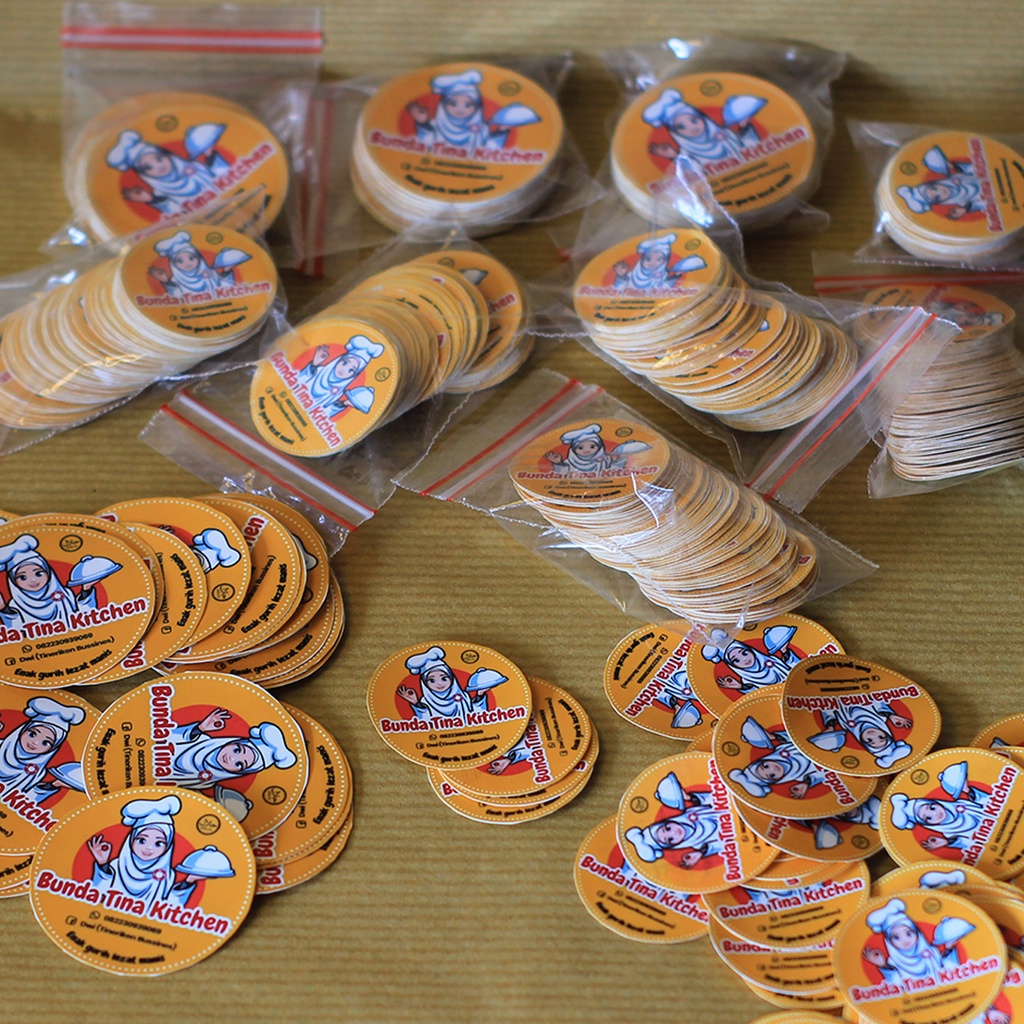 Jual Stiker Label Produk Makanan Bulat Diameter 3cm / 4cm / 5cm ...