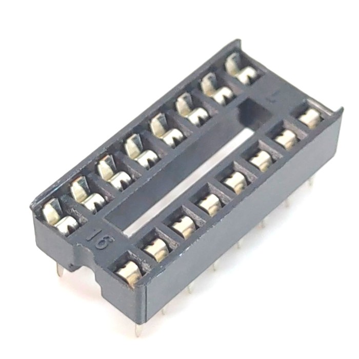 Jual Socket IC DIP16 DIP-16 soket IC DIP 16 pin 16P Square Pitch 2.54mm | Shopee Indonesia