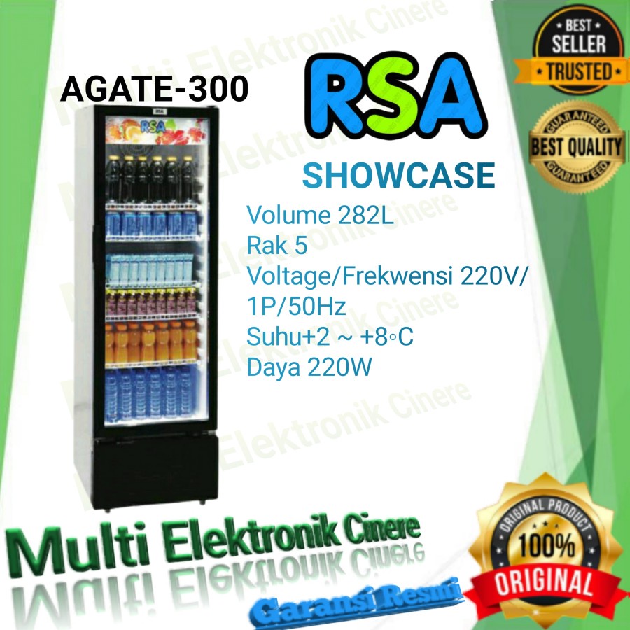 Jual SHOWCASE RSA AGATE 300 KULKAS MINUMAN 5 RAK | Shopee Indonesia